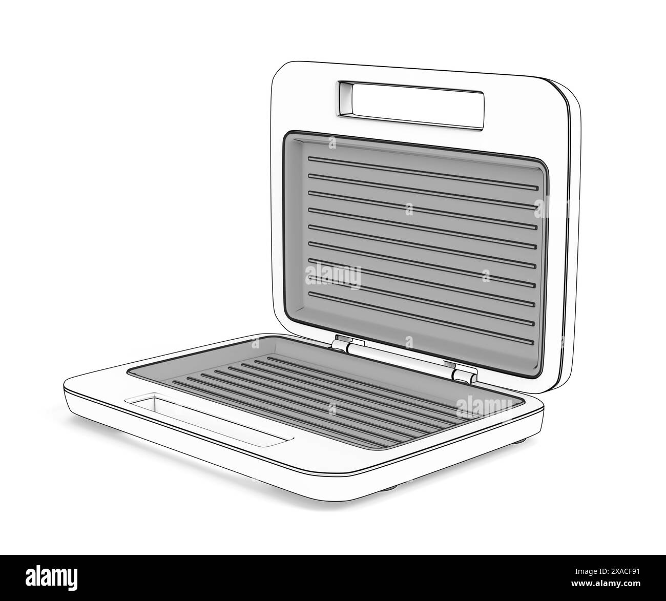 Sketch of electric sandwich maker on white background Stock Photo - Alamy