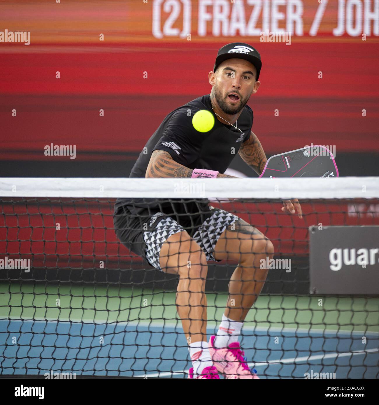 Tyson McGuffin returns the ball at the Selkirk PPA Red Rock Open in St ...