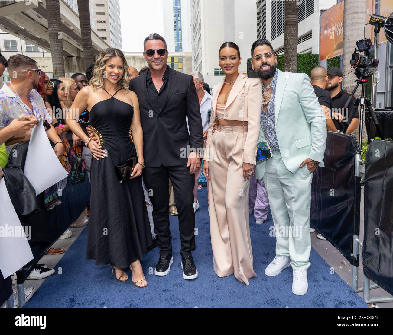 MIAMI, FLORIDA - JUNE 05: Ximena Duque, Jay Adkins, Zuleyka Rivera and ...