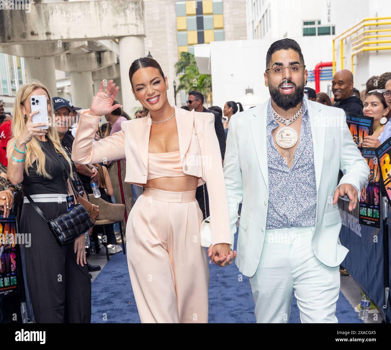 MIAMI, FLORIDA - JUNE 05: Zuleyka Rivera and DJ Luian attend the "Bad ...