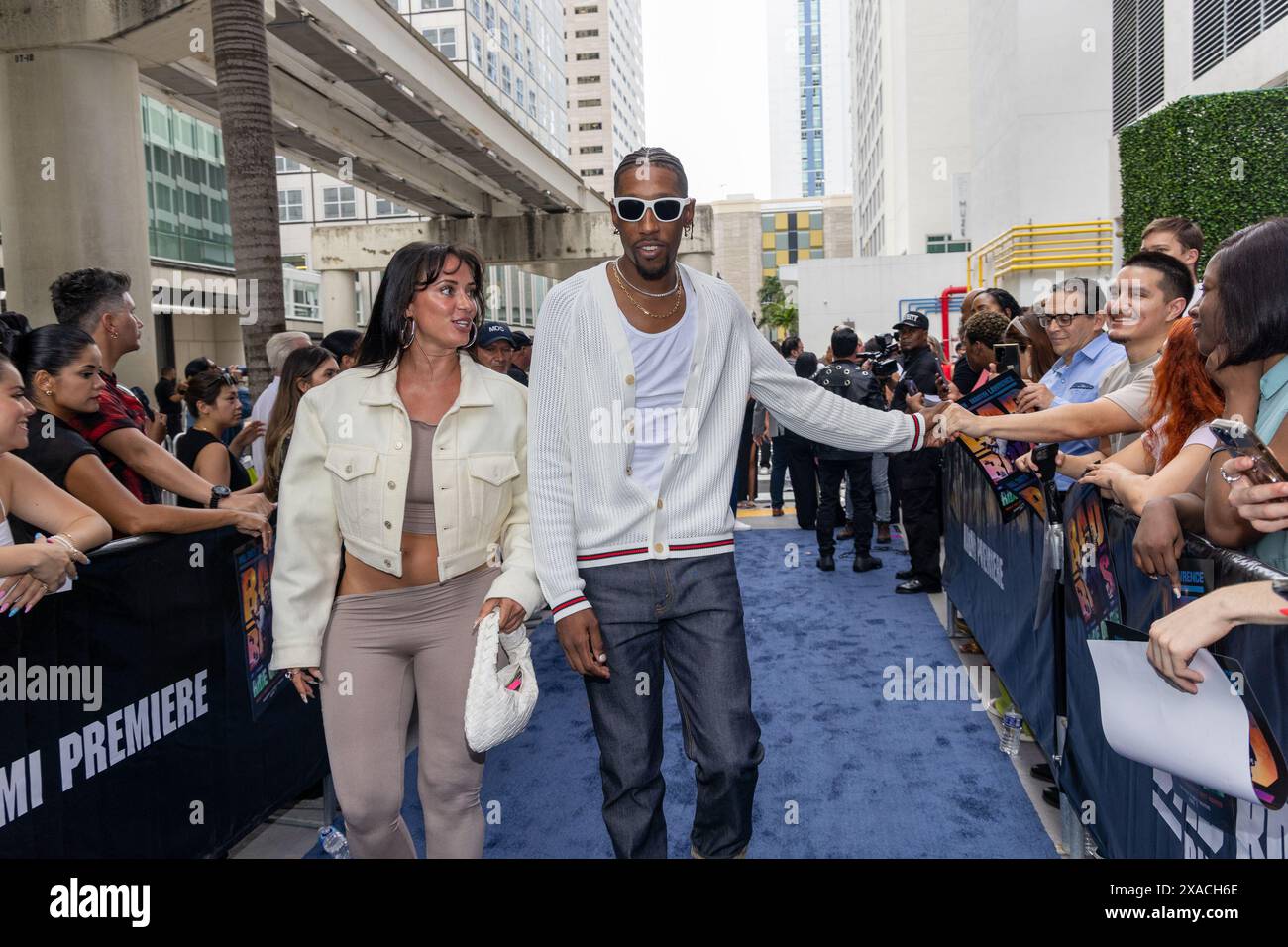 MIAMI, FLORIDA - JUNE 05: YesJulz and Josh Richardson attend the "Bad ...
