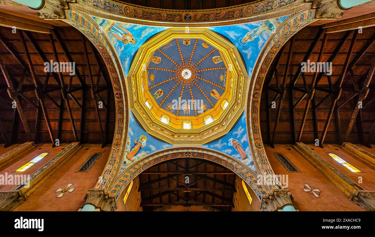 Colourful interior of the Cathedral of St. Mary, Wau, Western Bahr el ...