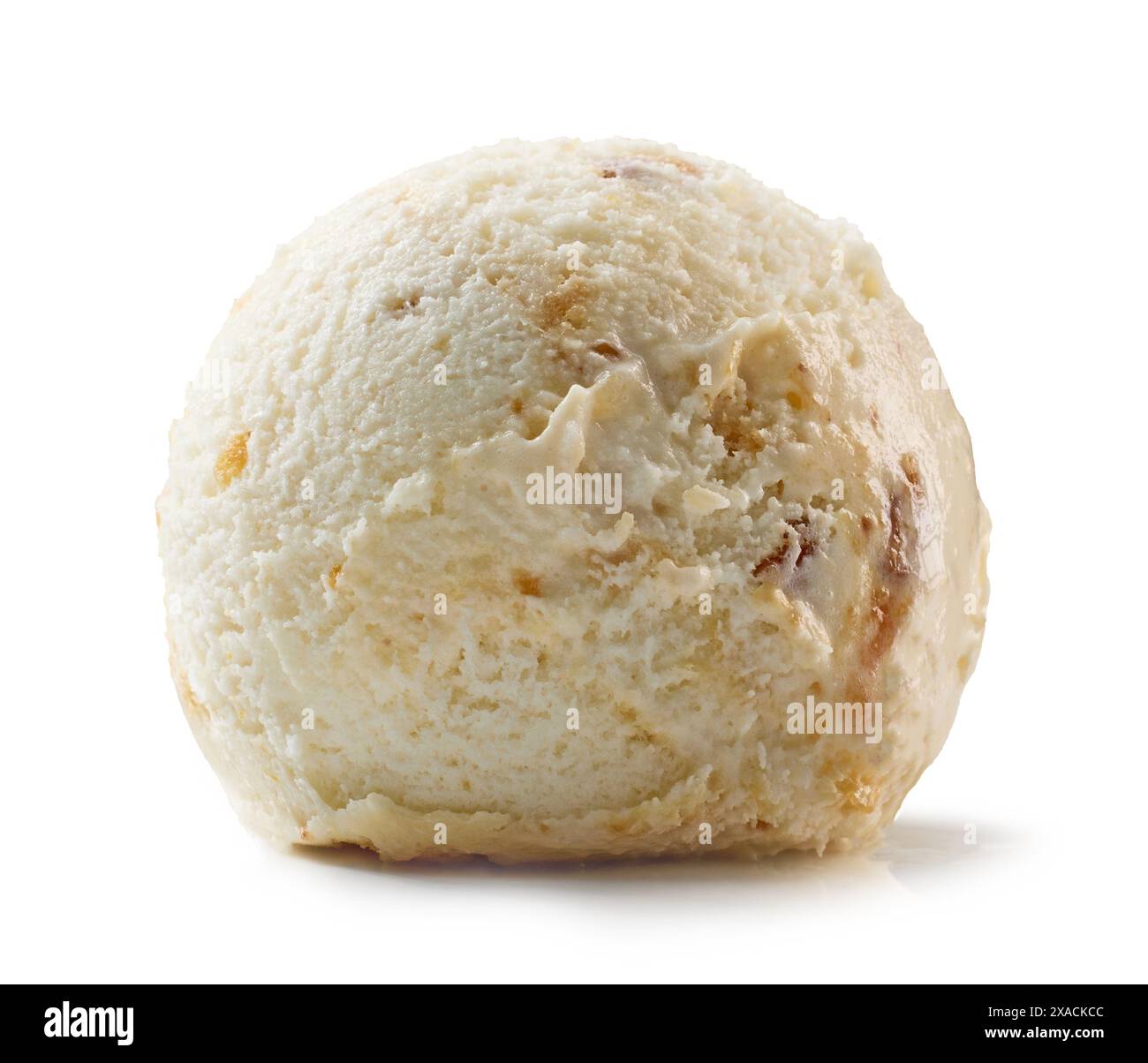maple syrup and walnut ice cream scoop isolated on white background ...