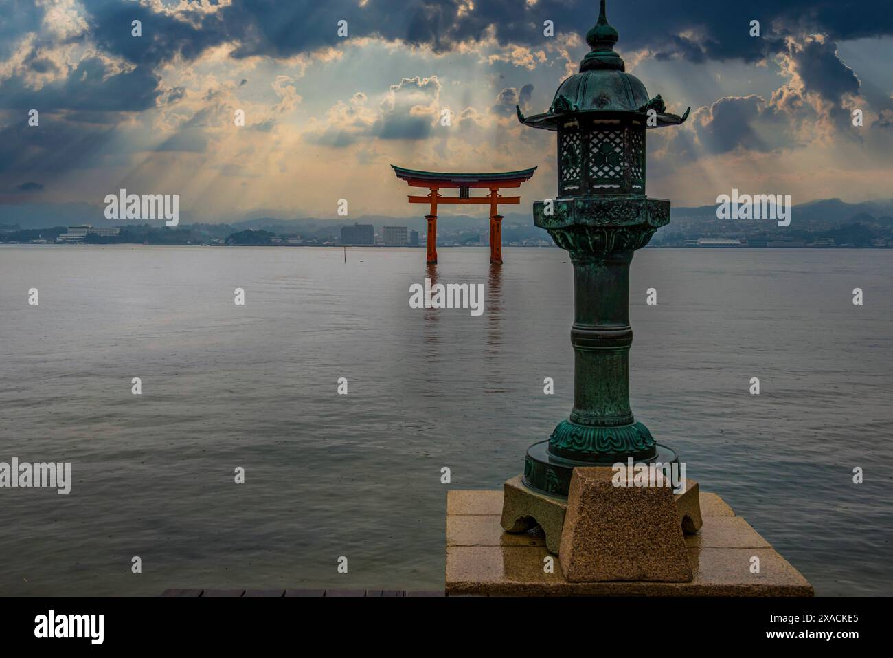 Famous torii gate floating in the water, UNESCO World Heritage Site ...