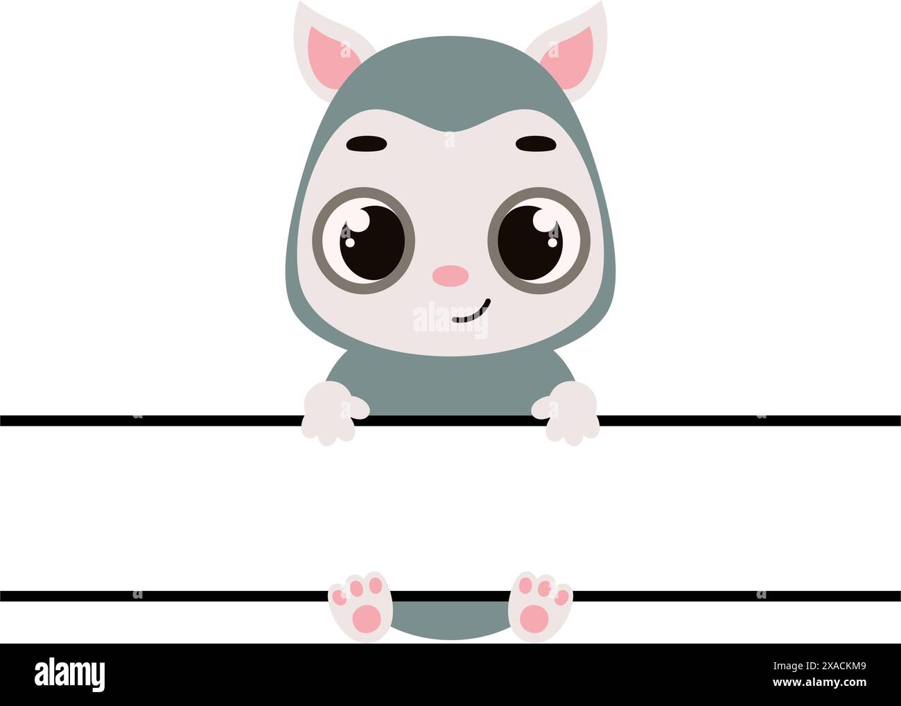 Cute opossum split monogram. Funny cartoon character for shirt ...