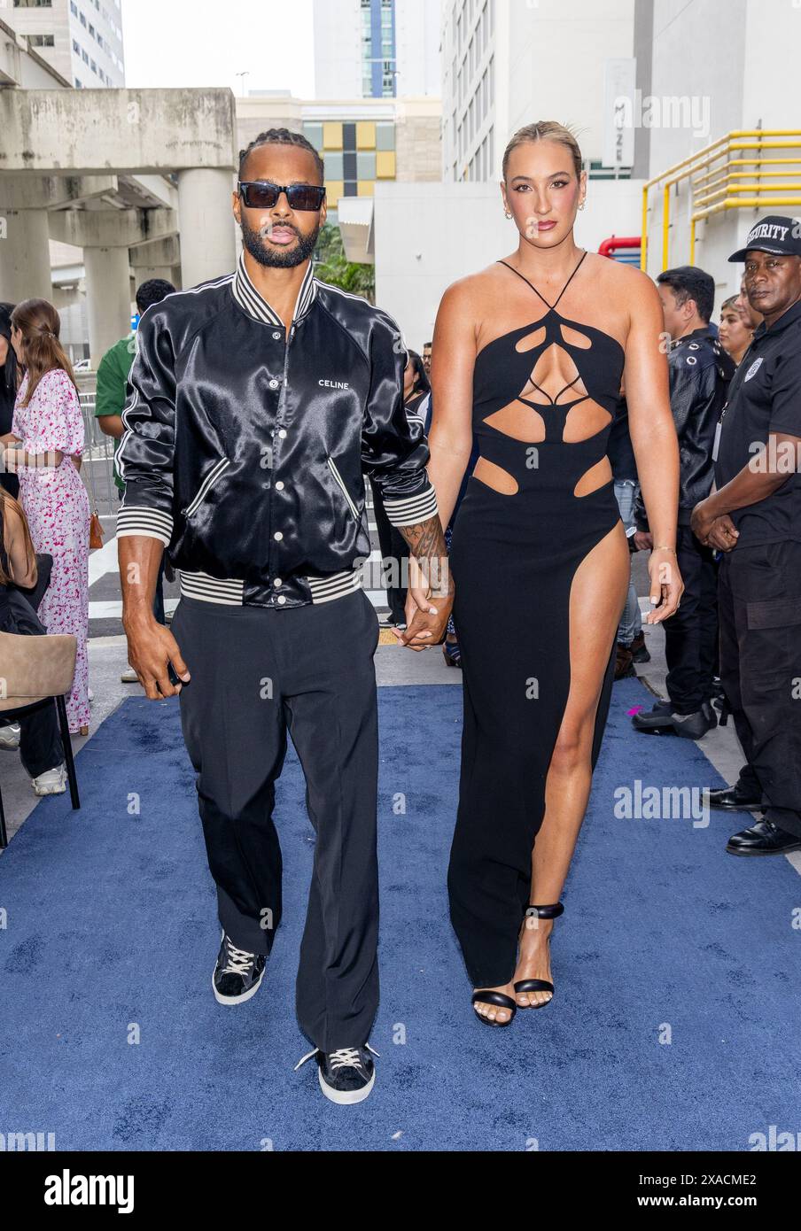 MIAMI, FLORIDA - JUNE 05: Patty Mills and Alyssa Mills attend the "Bad Boys: Ride Or Die" Miami ...