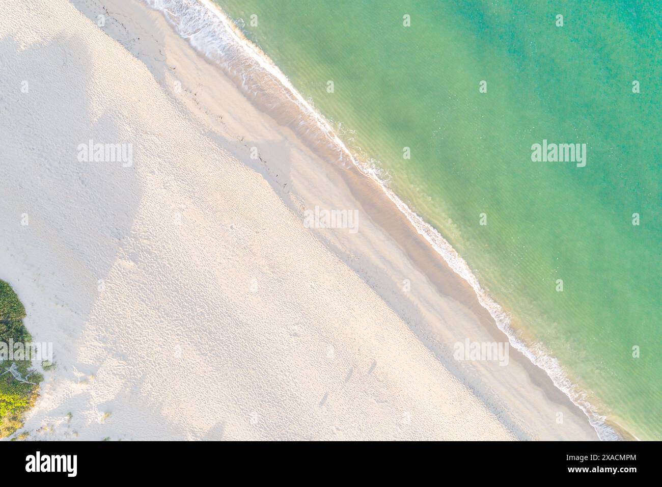 Aerial top view at the beach from a drone. Beautiful natural seascape ...
