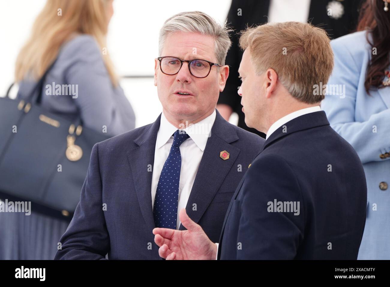 RETRANSMITTED CORRECTING BYLINE Labour leader Sir Keir Starmer speaking with Defence Secretary ...