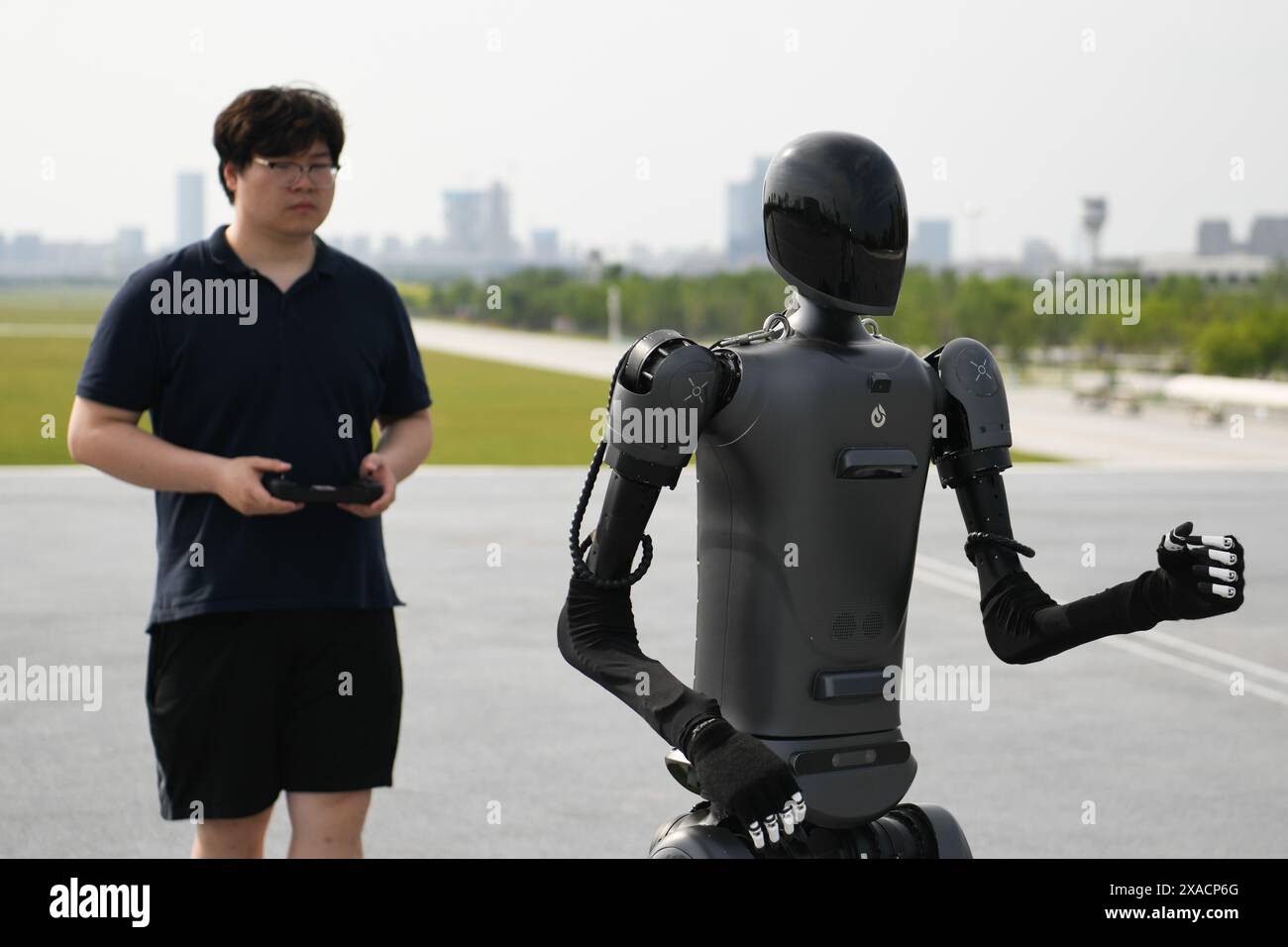 Hefei, China's Anhui Province. 28th May, 2024. Zhu Hanlin, a robotics ...