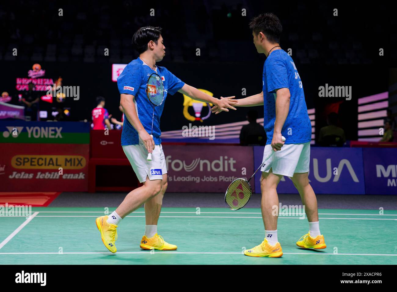 Takuro Hoki and Yugo Kobayashi of Japan in action during the mens ...