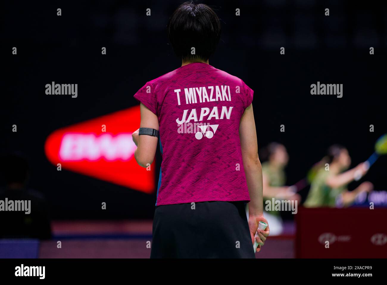 Tomoka Miyazaki of Japan in action during the singles match on day two ...