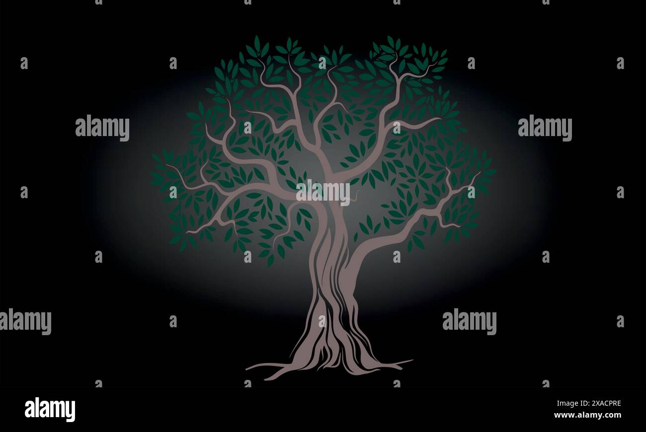 Tree chinese illustration Stock Vector Images - Alamy
