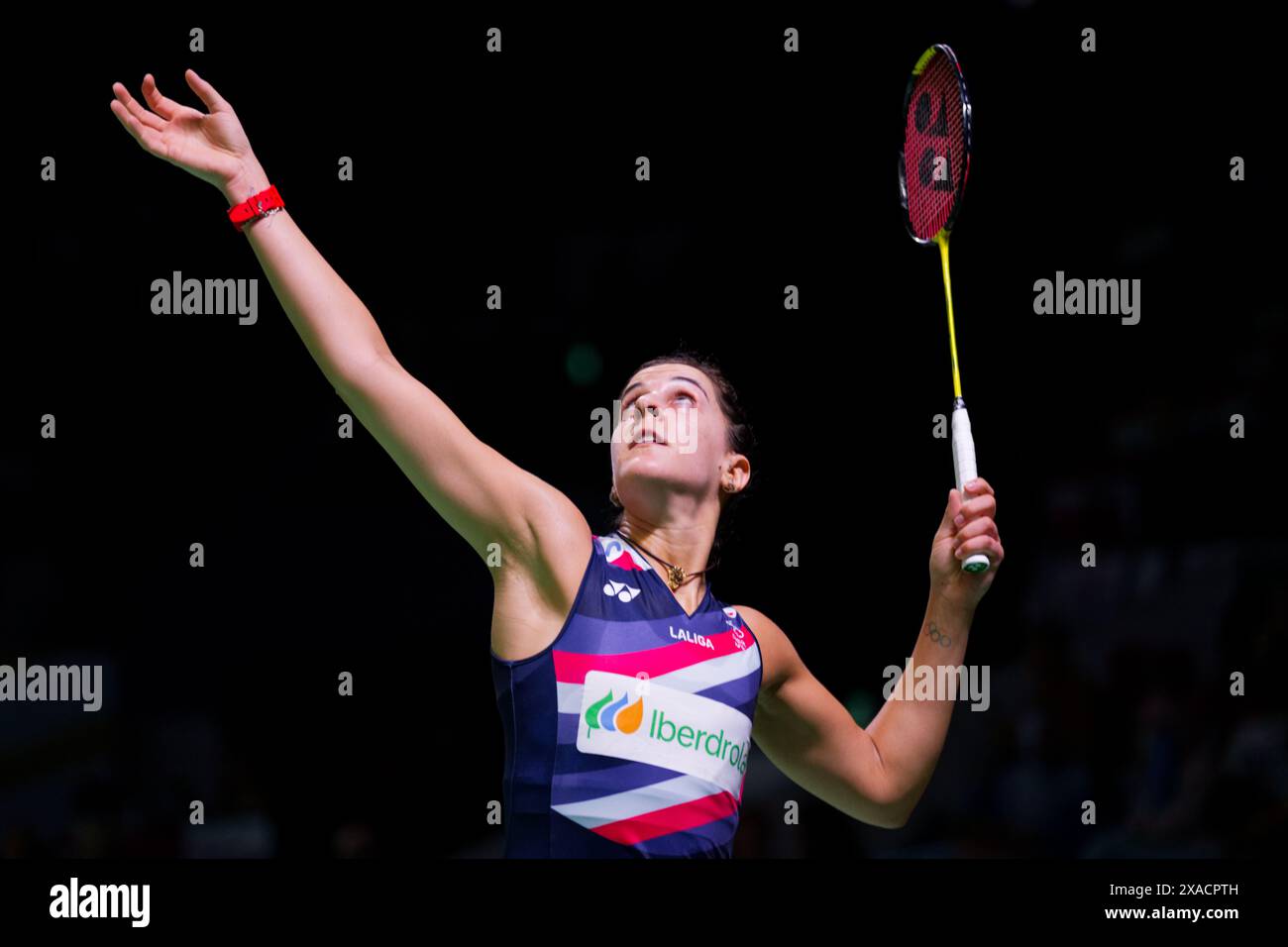 Carolina Marin of Spain in action during the singles match on day two ...