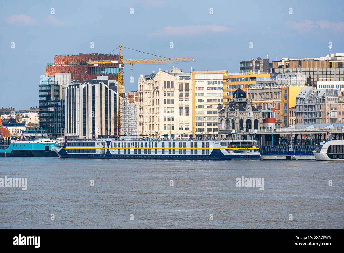Modern and traditional Belgian architecture on skyline, Antwerp ...