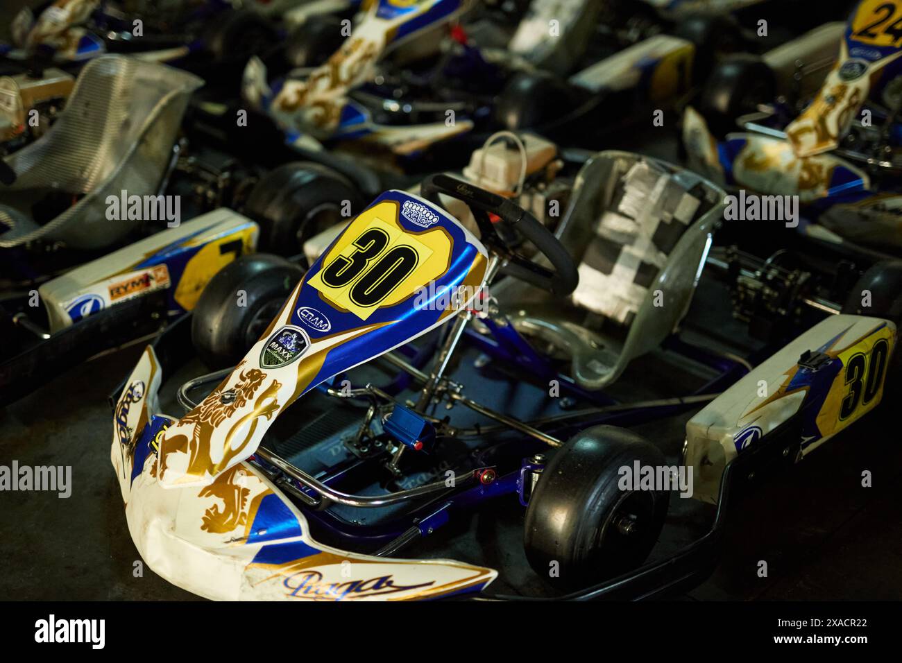 Professional Go Kart car in a garage. Kyiv - 26 January,2024 Stock ...