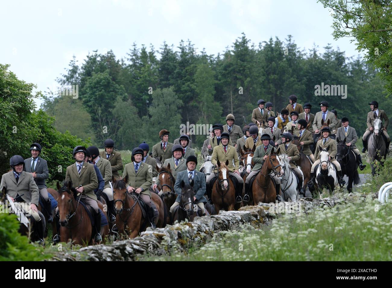 Hawick, UK. 06th June, 2024. Riders following the Cornet Ryan Nichol ...