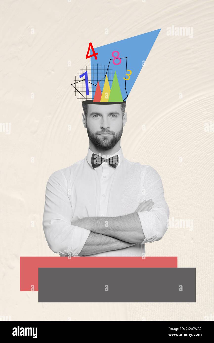 Composite artwork sketch image collage of outdoors monochrome young man ...