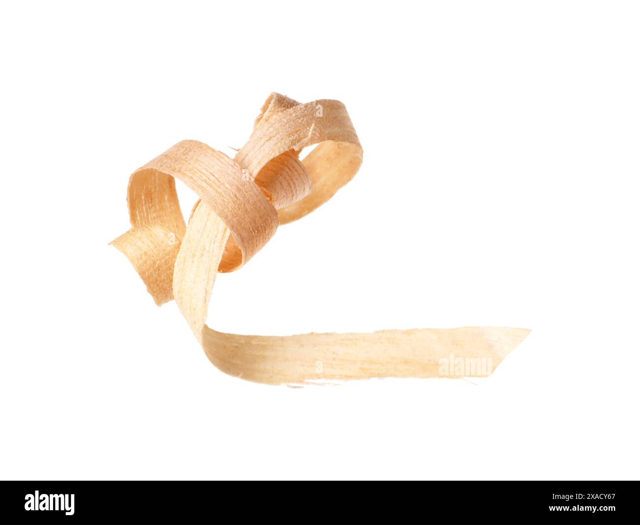 One shaving of wood isolated on white Stock Photo - Alamy