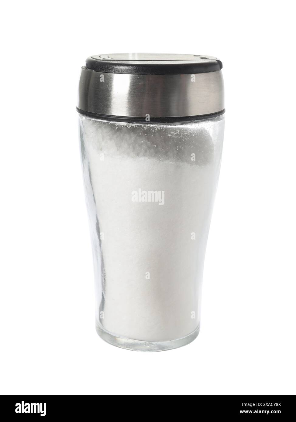 One shaker with salt isolated on white Stock Photo - Alamy