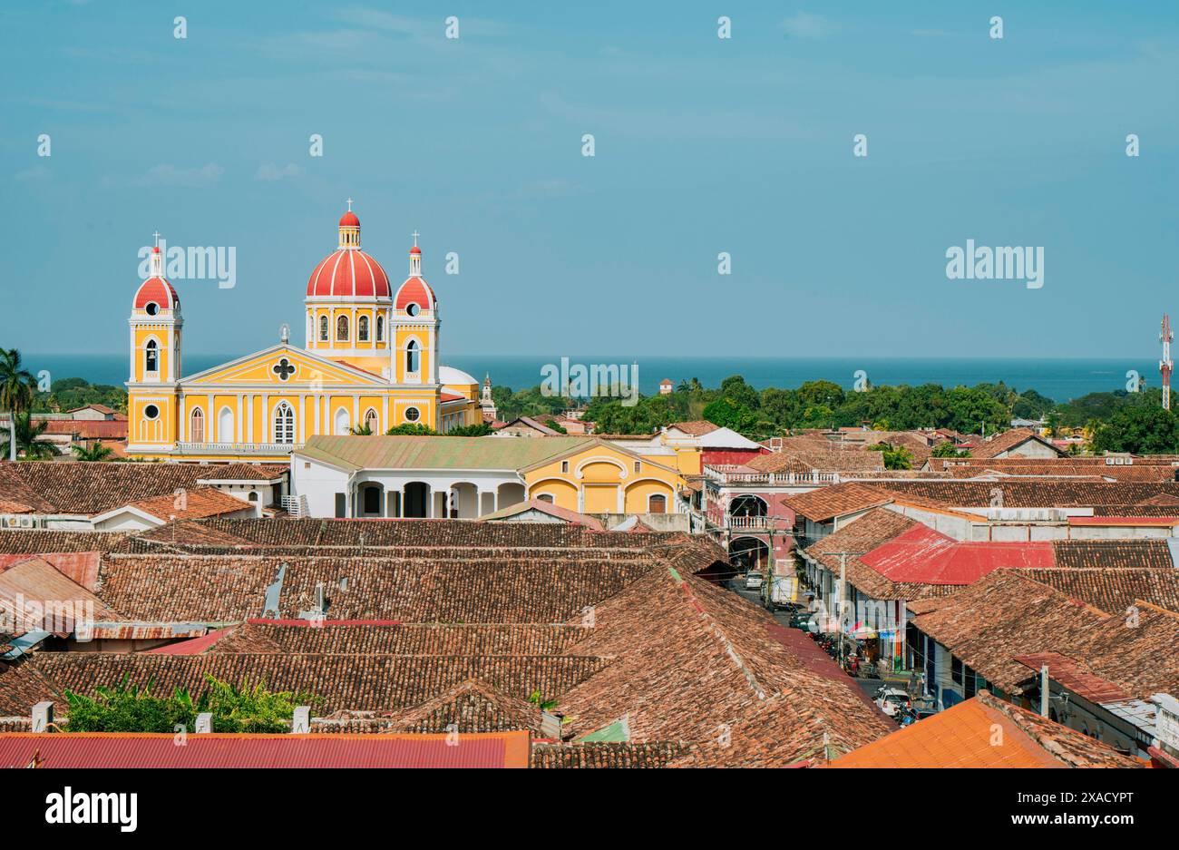 Colonial cathedral of Granada seen from the viewpoint of the La Merced ...