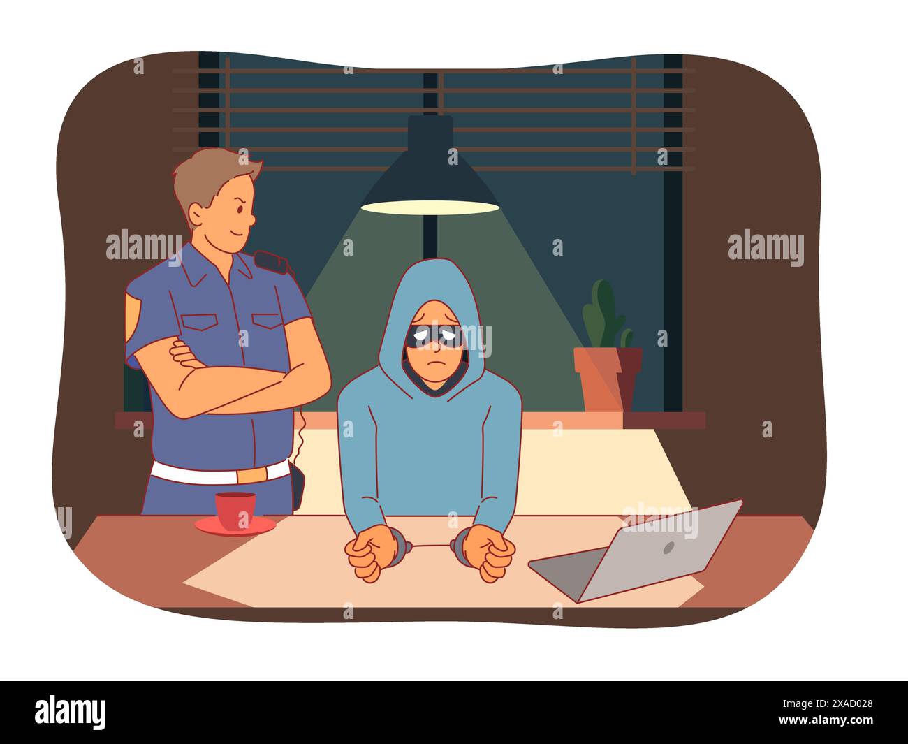 Security guard police officer thief Stock Vector Images - Alamy
