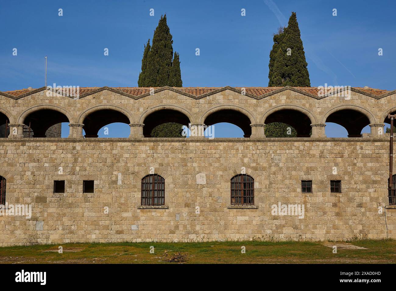 Monastery of Our Lady of Mount Filerimos, close-up of an ancient ...
