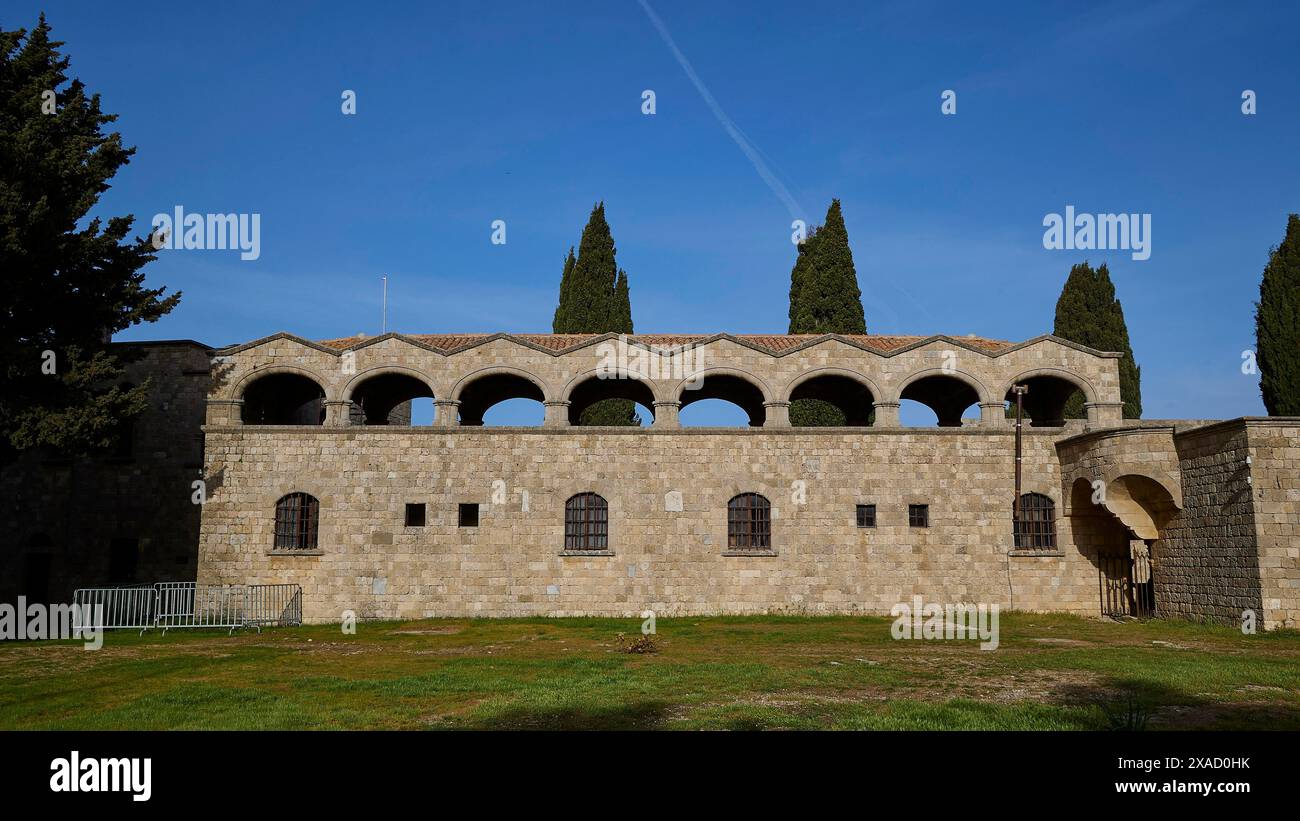 Monastery of Our Lady of Mount Filerimos, historic stone building with ...