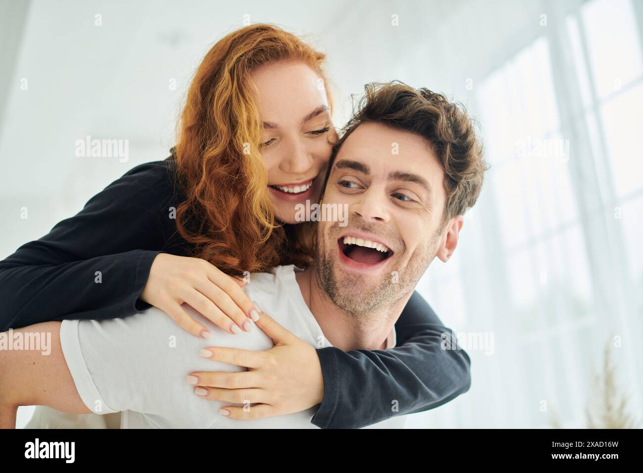 Beautiful man woman joy smile hi-res stock photography and images - Alamy
