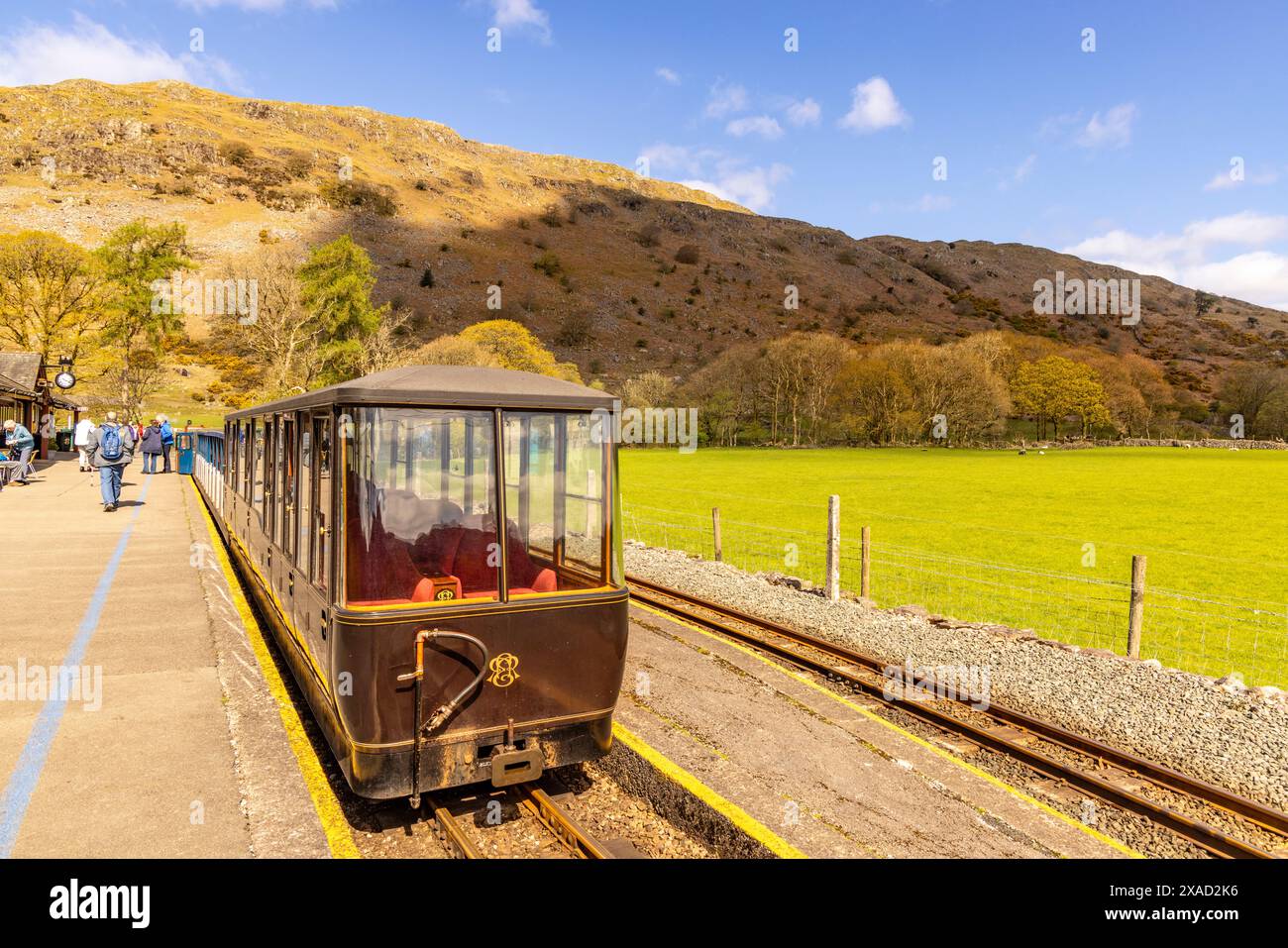 A Ravenglass-Eskdale narrow-gauge steam train at Dalegarth for Boot ...