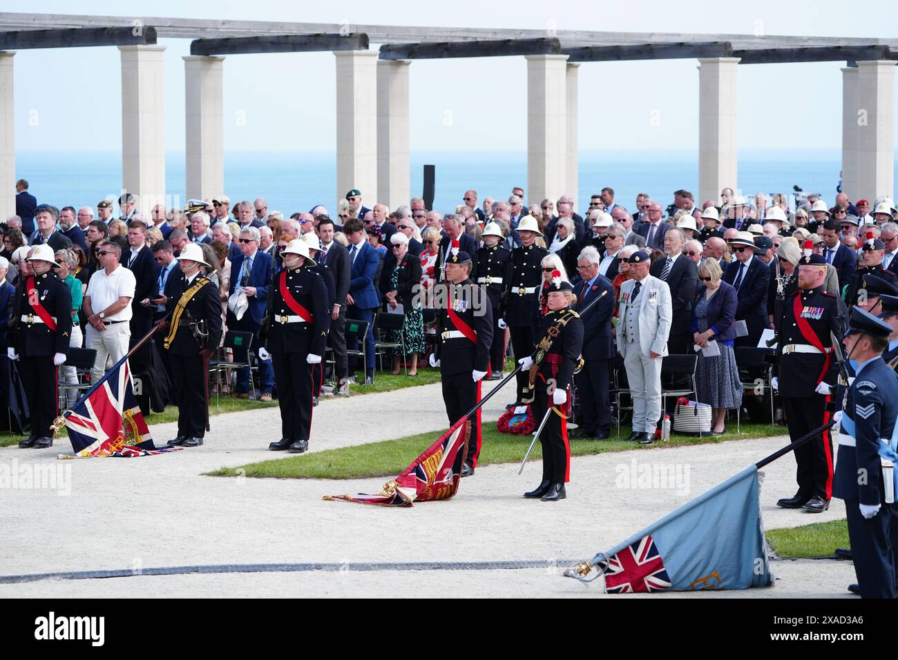 The Last Post is played and flags are lowered during the UK national ...