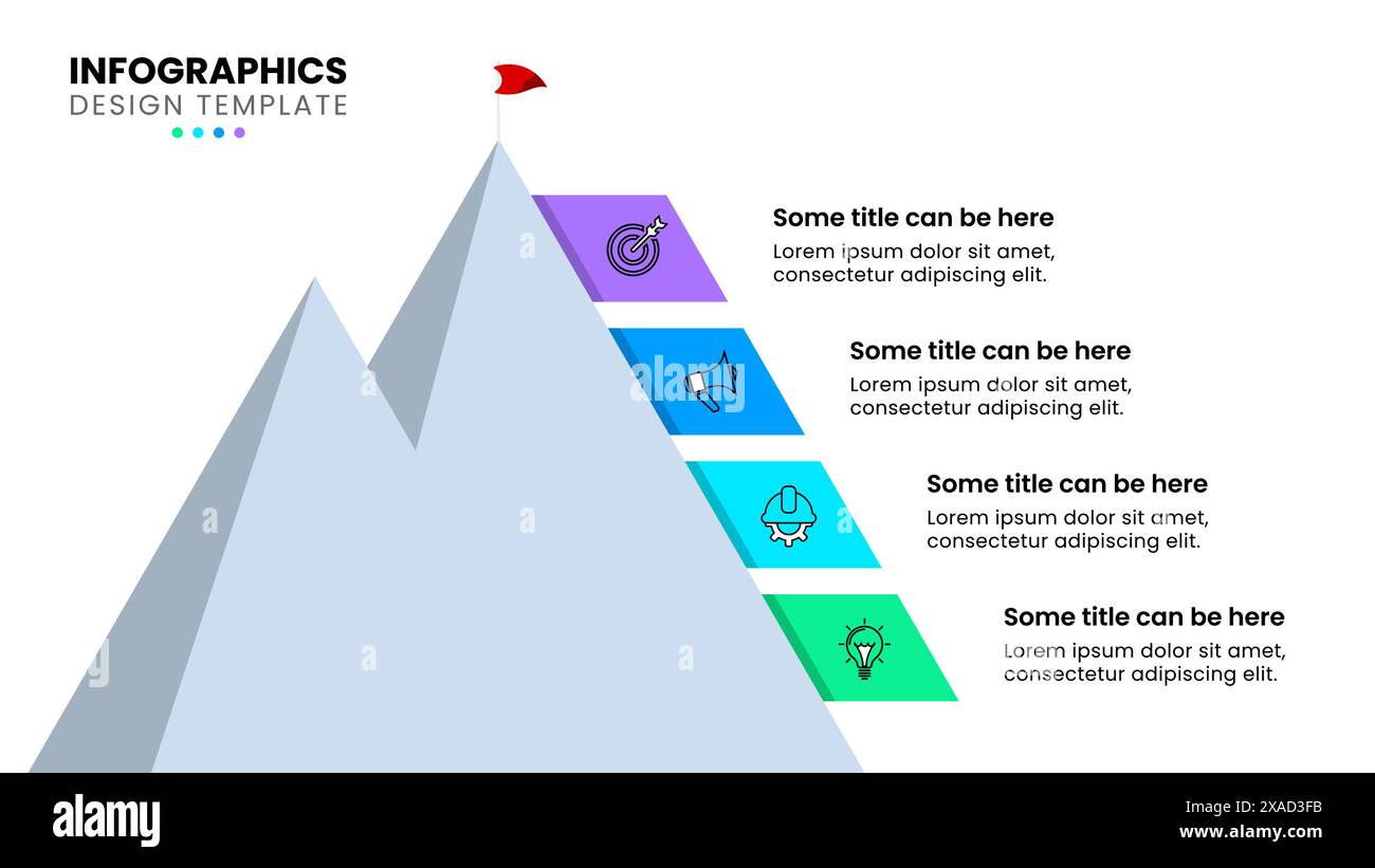 Infographic template with icons and 4 options or steps. Mountain. Can ...