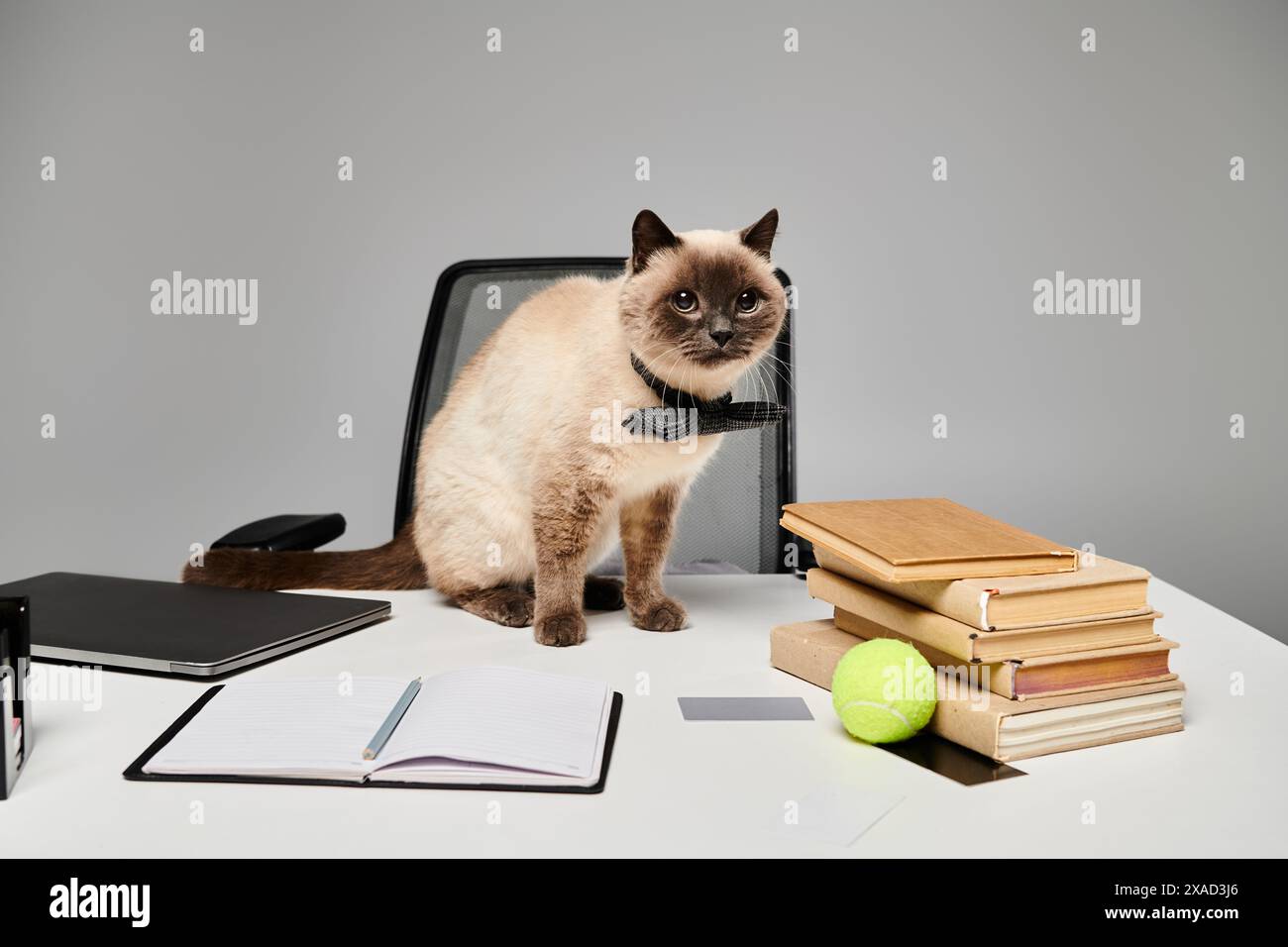 Cat sits on desk hi-res stock photography and images - Alamy