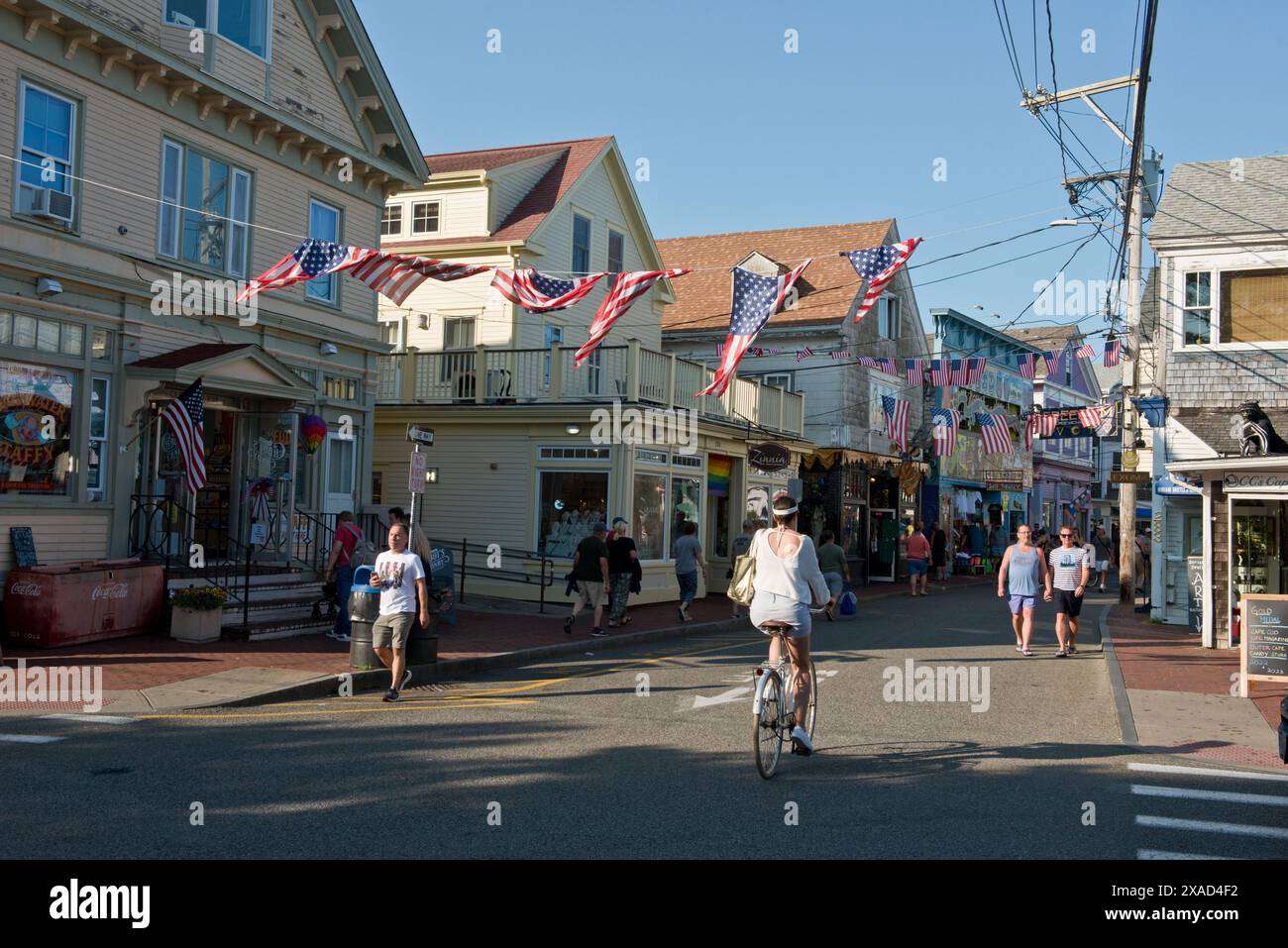 Shops and crowds on Commercial Street. Provincetown, Cape Cod ...