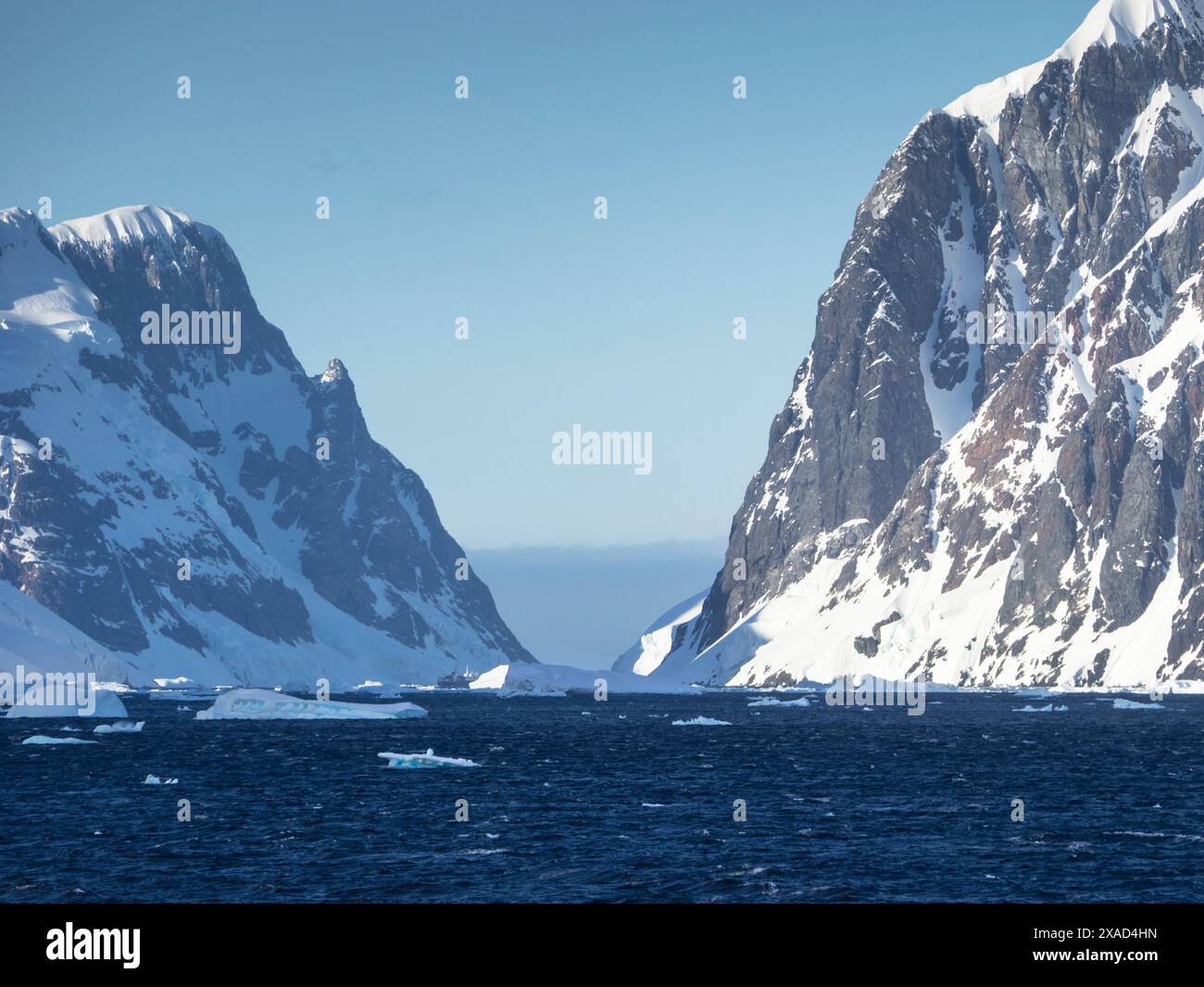 Northern entrance to the narrow Lemaire Channel between Graham Land (l ...