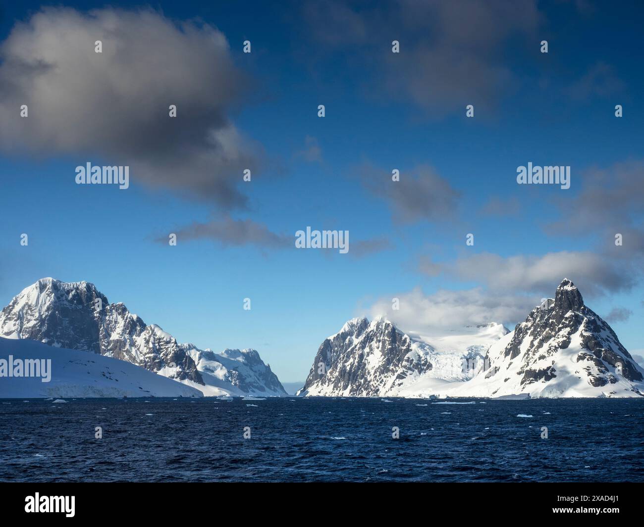 North entrance to the Lemaire Channel between Graham Land's Mt Cloos (l ...