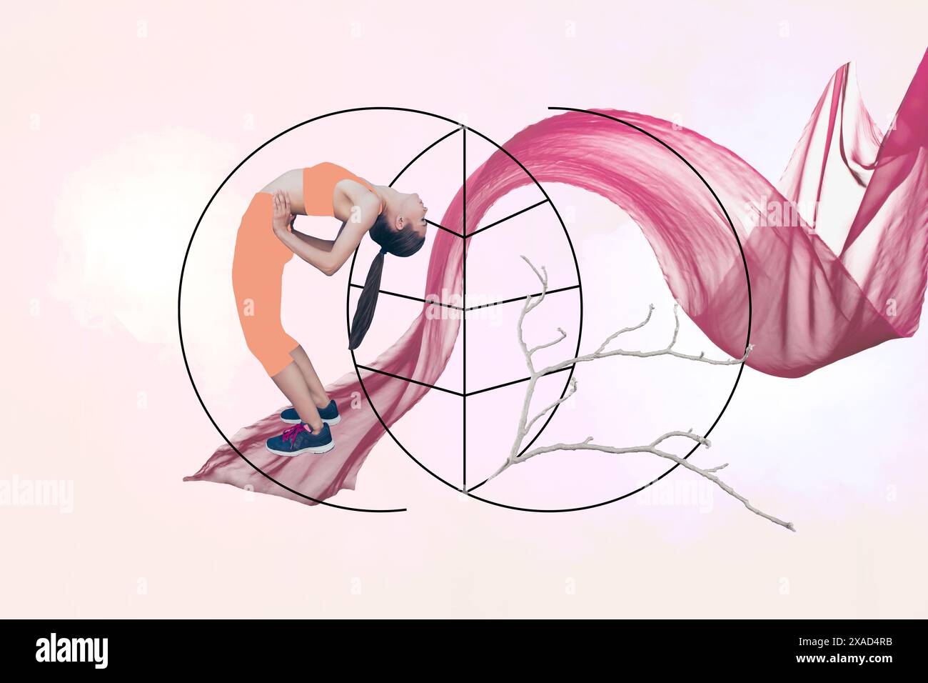 Composite sketch image trend artwork photo collage of young lady ...