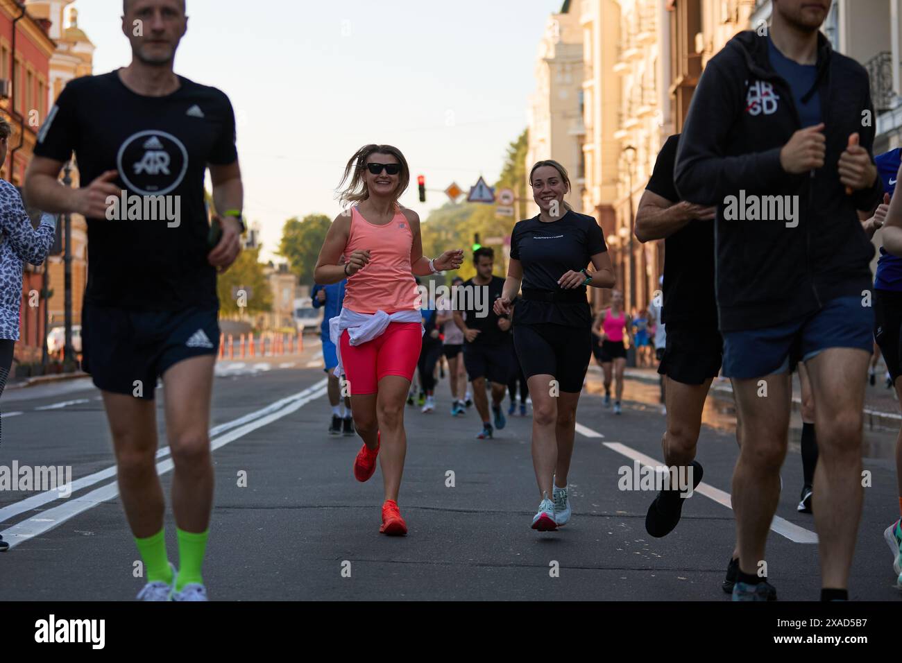 Cheerful Ukrainian runners running together in Kyiv - 1 June,2024 Stock Photo - Alamy