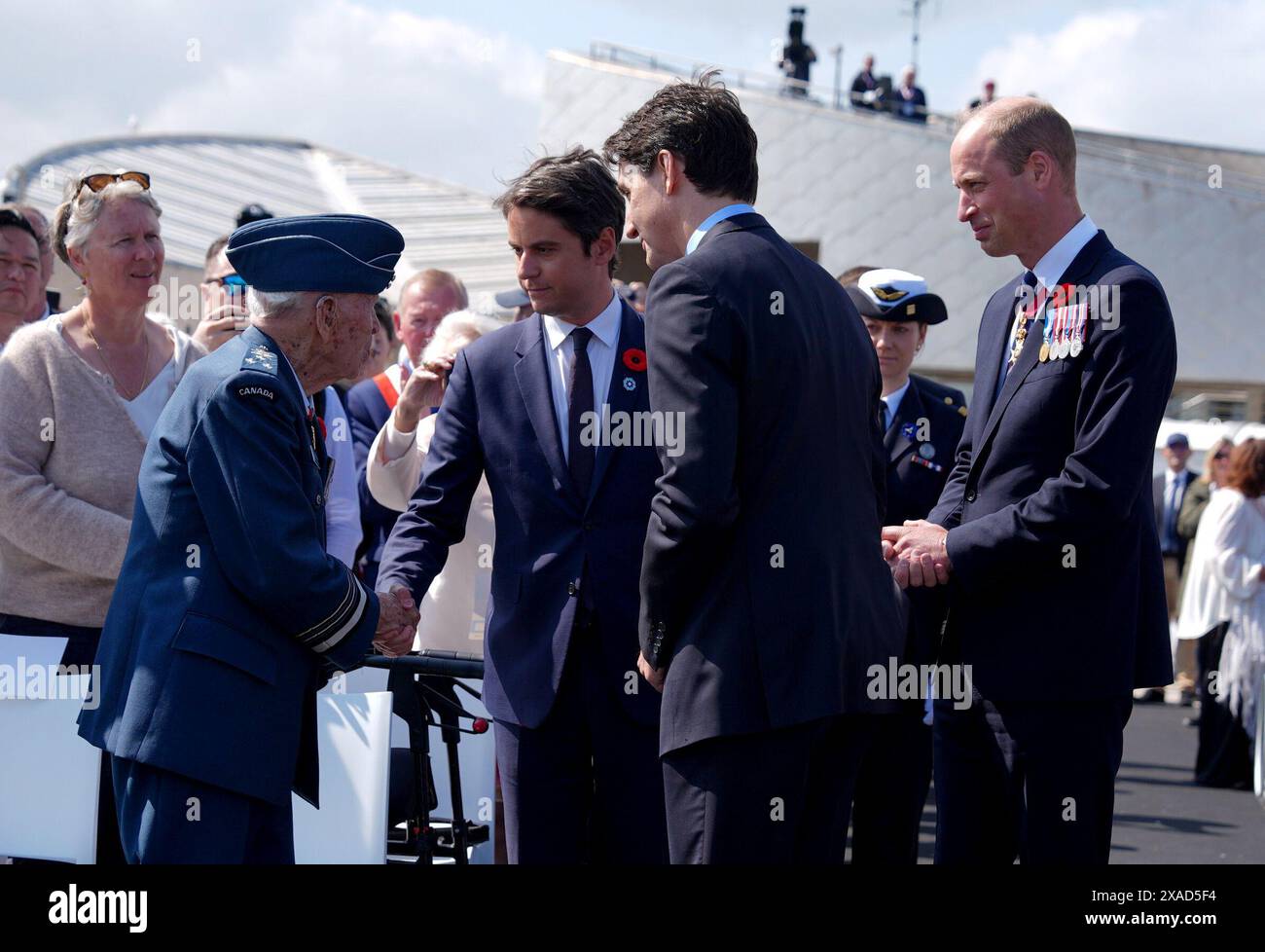 Prime Minister of France Gabriel Attal meets Richard Rohmer, 100, one ...