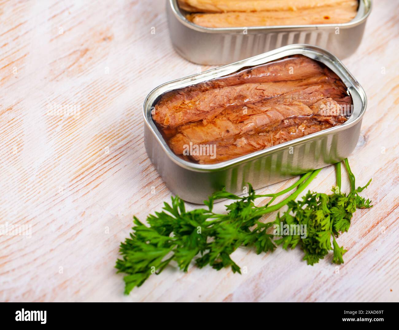 Canned seafood, melva fish fillets preserved in oi Stock Photo - Alamy