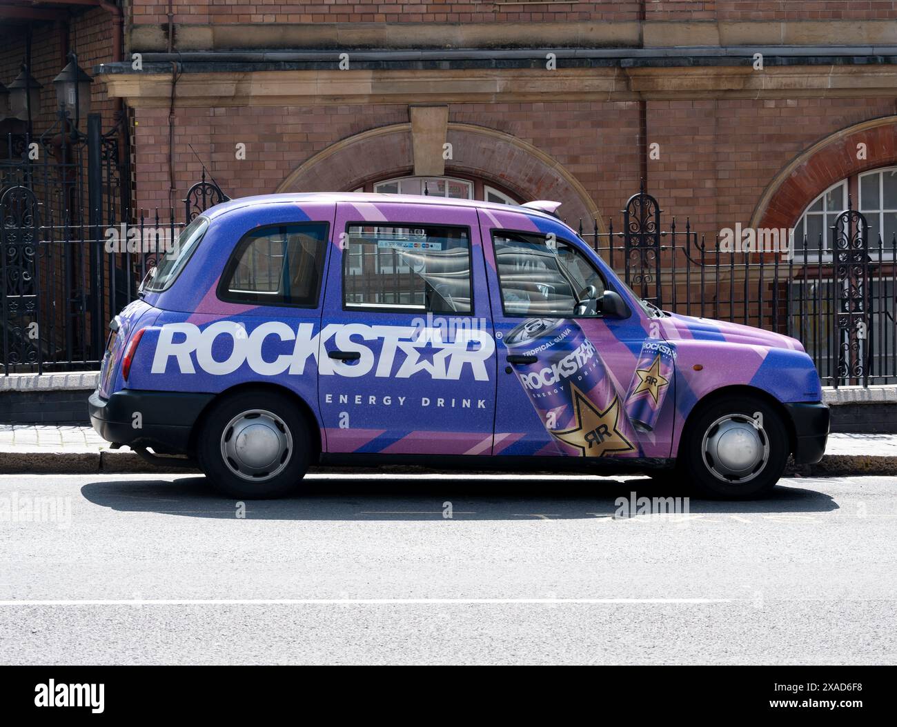 A taxi with Rockstar energy drink advertisement livery, Moor Street ...