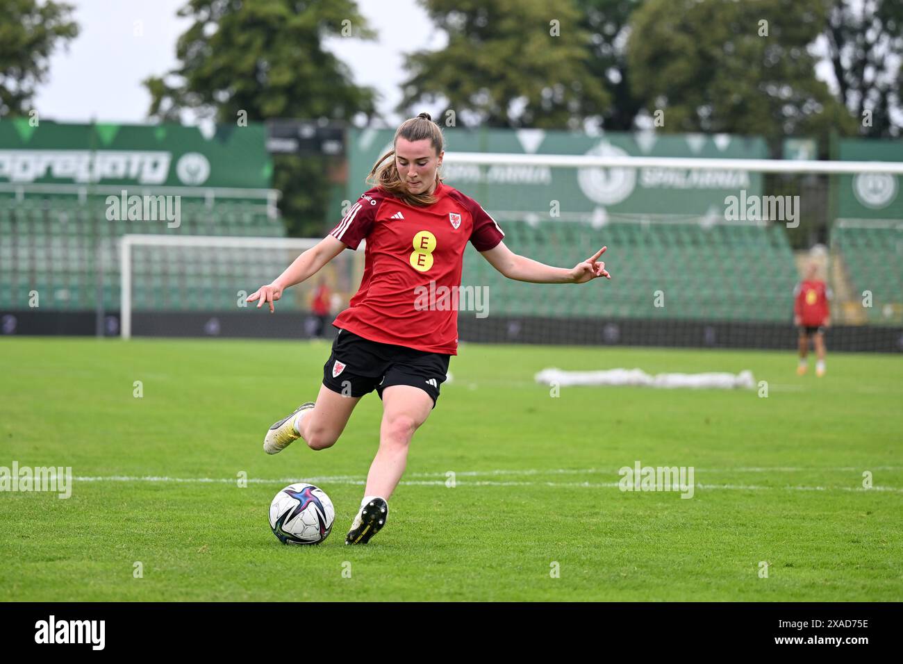 POZNAN, POLAND - 03 JUNE 2024: Wales' Carrie Jones during a training ...