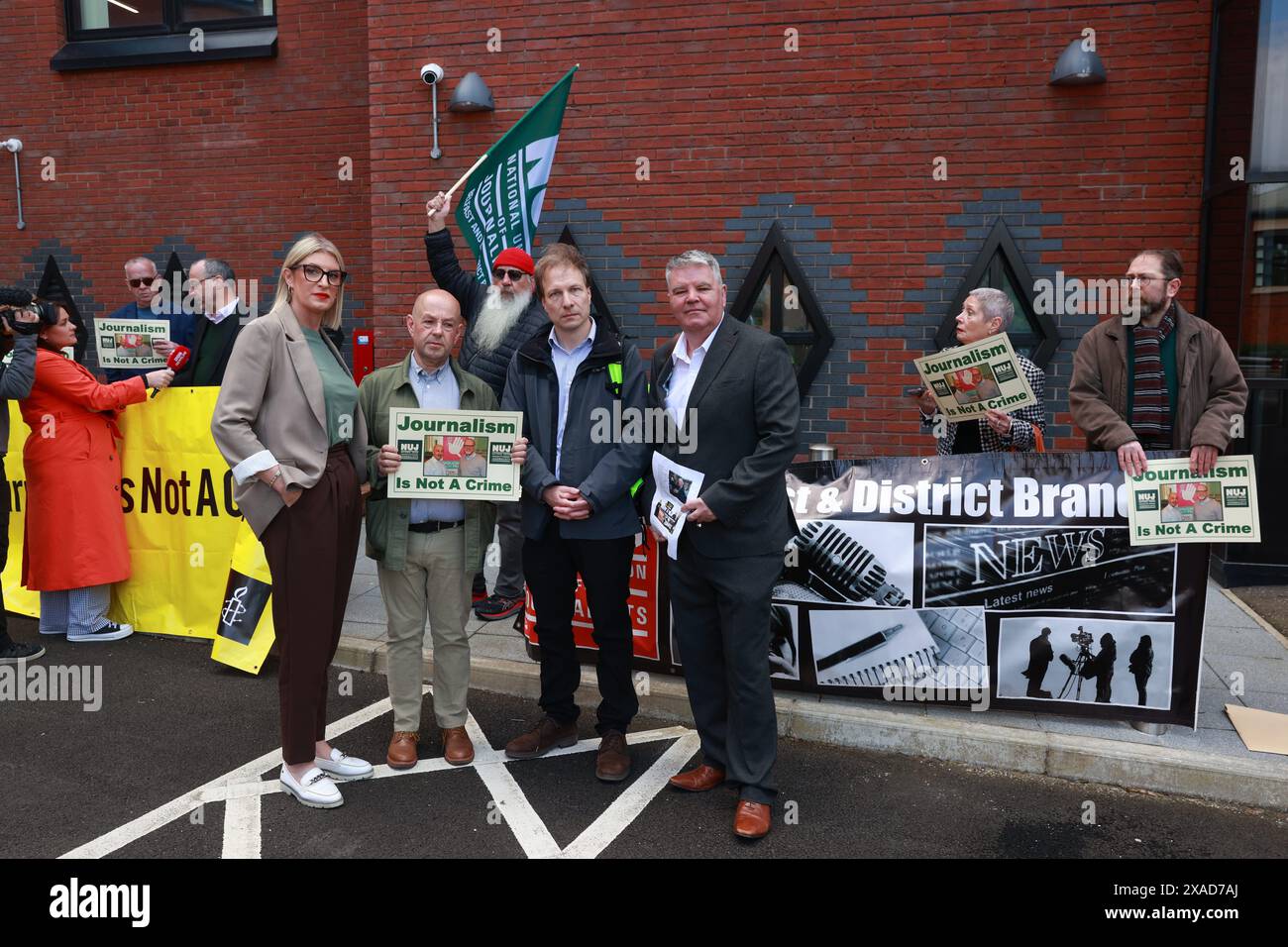 (left to right) Sinn Fein MLA Linda Dillon (Policing Board member), NUJ ...