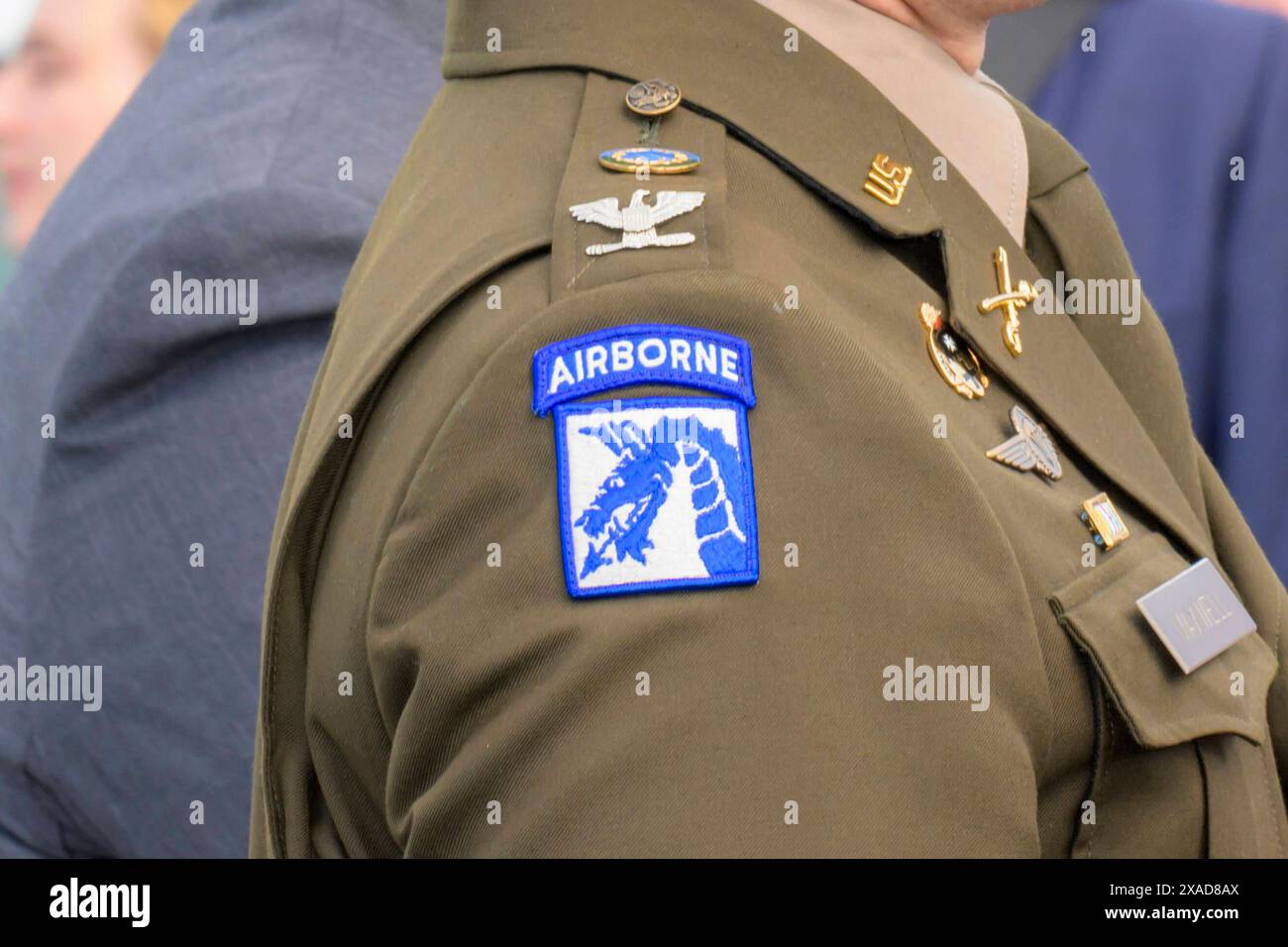 US Amerikanischer Soldat mit Airborne Patch, Uniform, Luft, Luftstreitkraefte, GER, Berlin ...