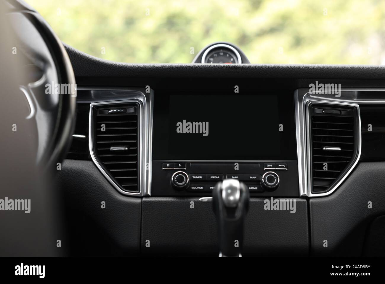 Modern navigation system with screen in car Stock Photo - Alamy