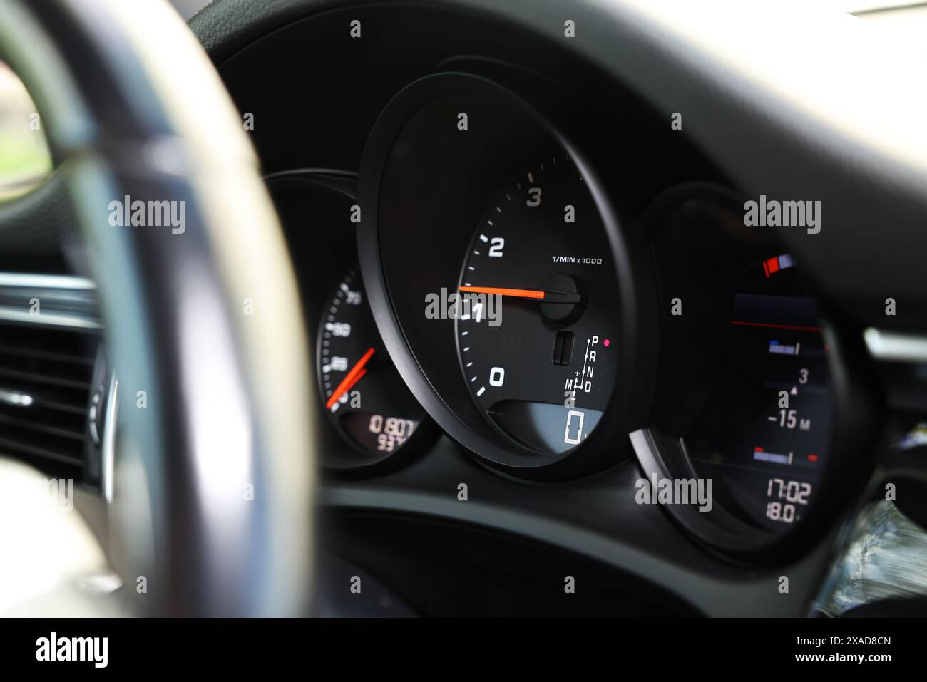 Speedometer and tachometer inside of modern car, closeup Stock Photo ...