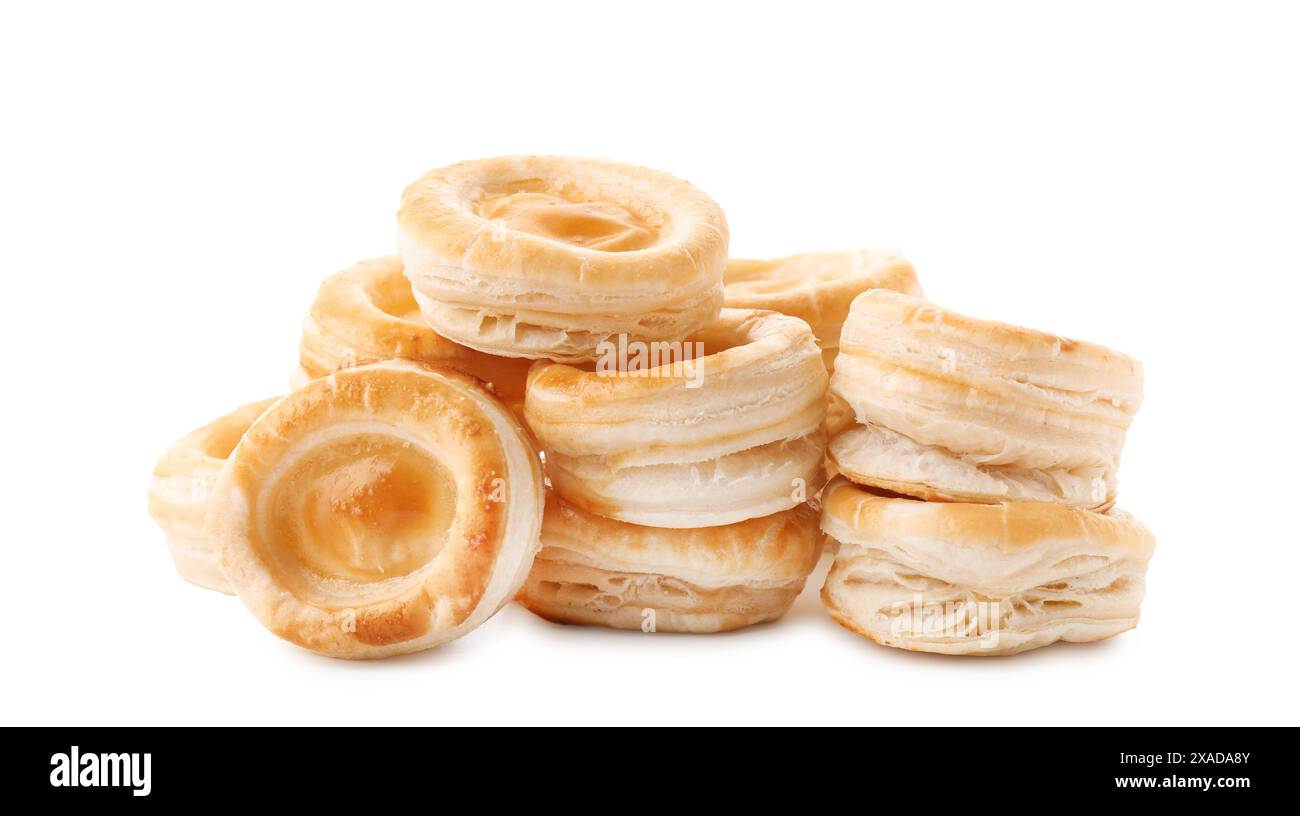 Delicious fresh puff pastry isolated on white Stock Photo - Alamy