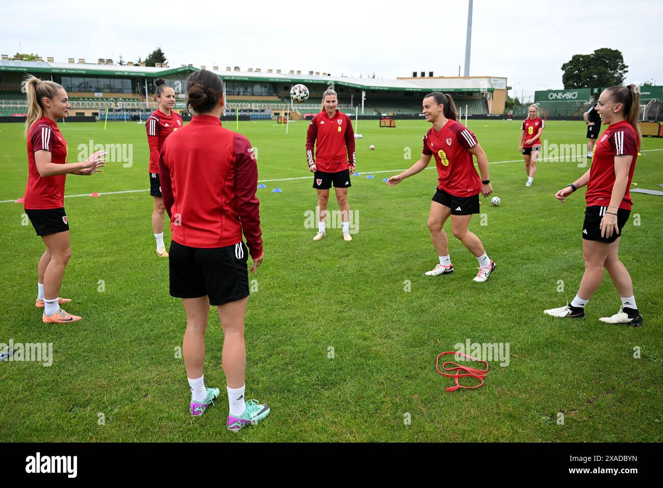 POZNAN, POLAND - 03 JUNE 2024: Wales' Charlie Estcourt, Wales' Georgia ...