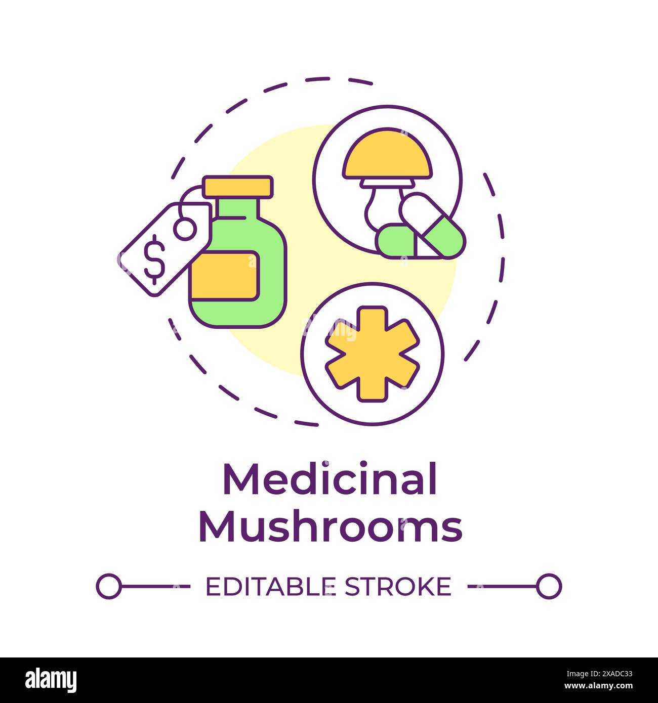 Medicinal mushrooms multi color concept icon Stock Vector Image & Art ...