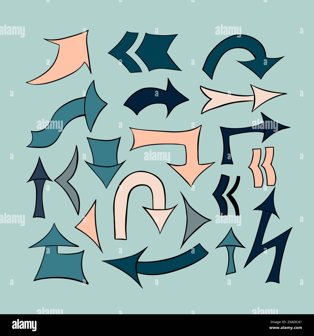 Vector isolated illustration of a set of direction arrows Stock Vector ...