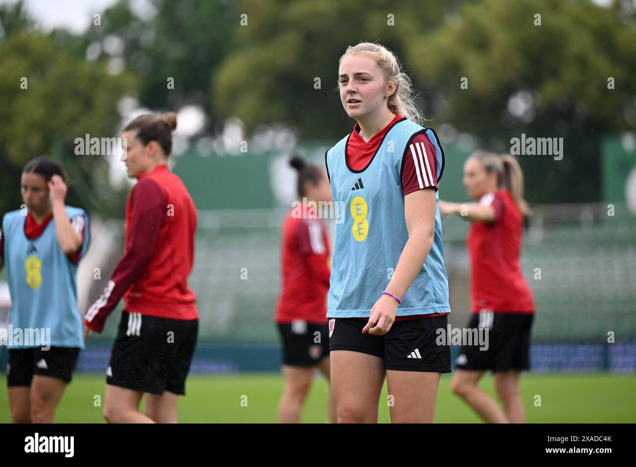POZNAN, POLAND - 03 JUNE 2024: Wales' Mayzee Davies during a training ...